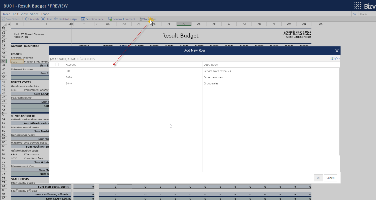 BV_AddNewRow – Bizview v22