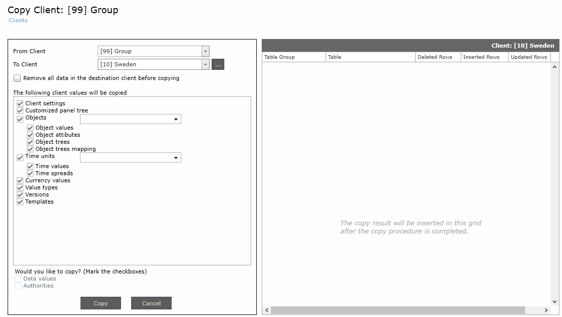 Copy Client – Bizview v22
