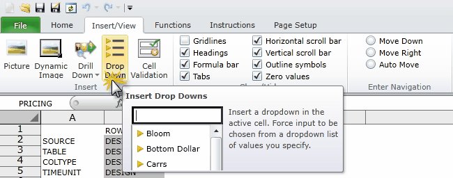 Drop Down – Bizview v22