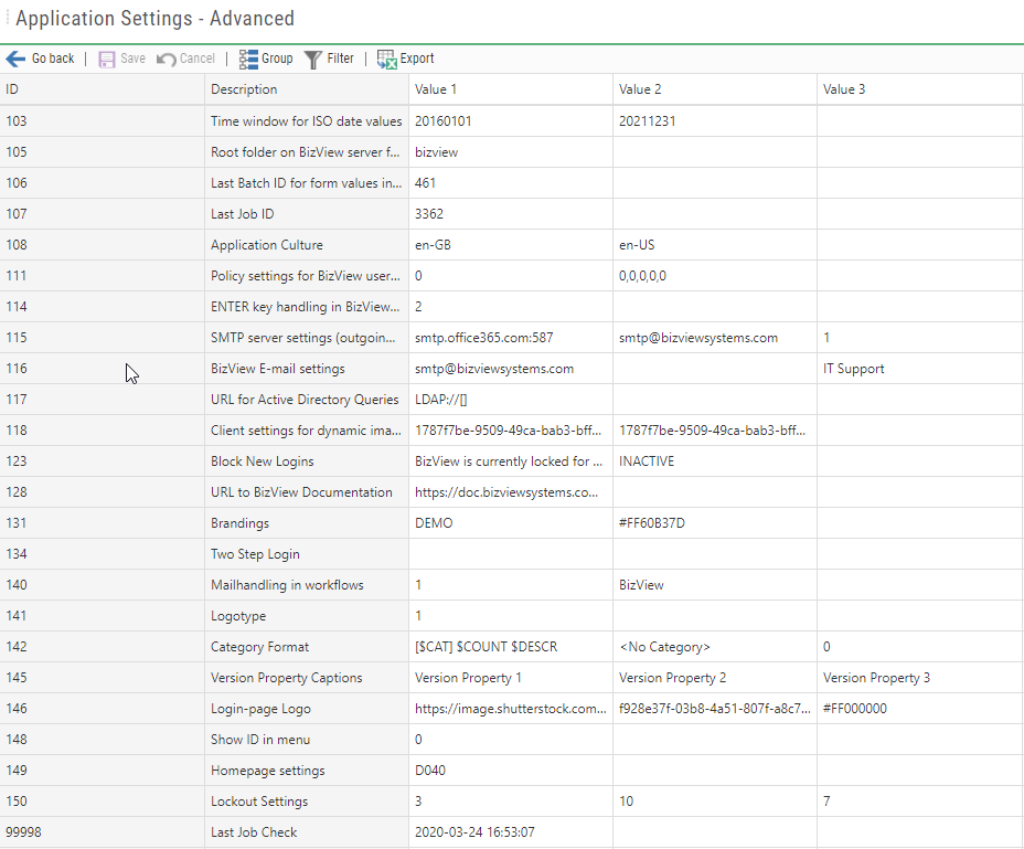 Advanced – Bizview v22