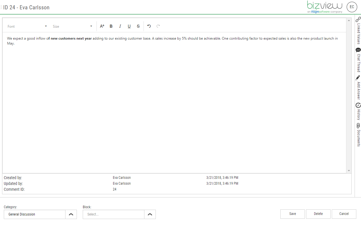 Comments – Bizview v22