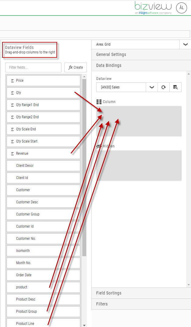 Data Bindings - Grid – Bizview v22