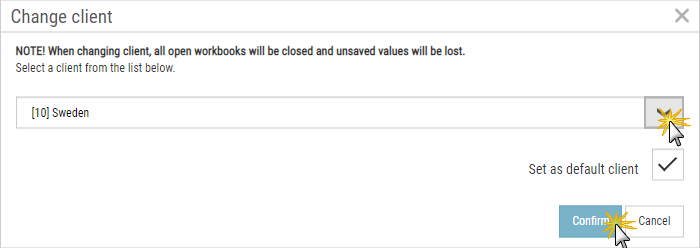 Changing Clients – Bizview v22