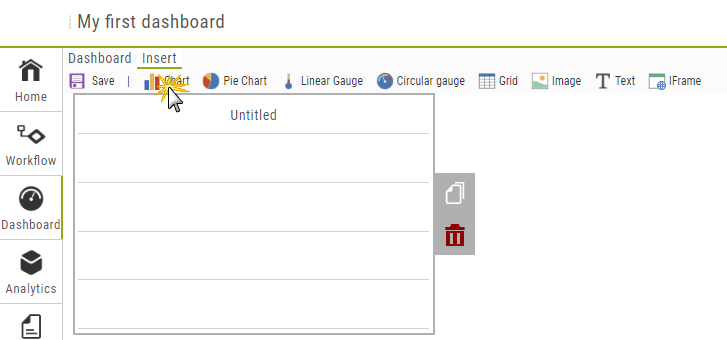 Inserting a Dasharea – Bizview v22