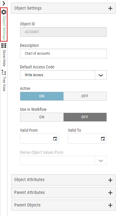 Object Settings – Bizview v22