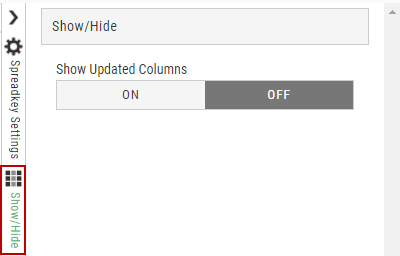 Show/Hide Spreadkeys – Bizview v22