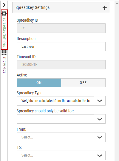 Spreadkey Settings – Bizview v22