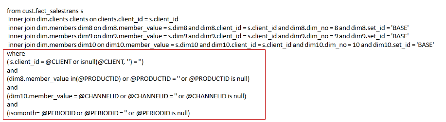 Selection Pane Filter – Bizview v22