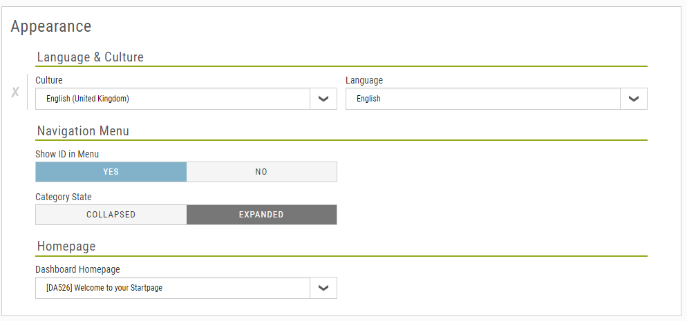 User Settings – Bizview v22